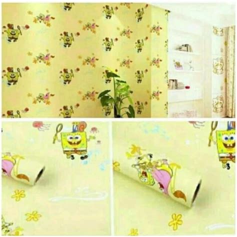 Hub Wallpaper Spongebob Design Pvc Waterproof Self Adhesive Wall