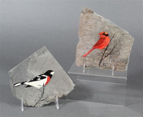 Ida Waslaske Cardinal C1987 And Rose Breasted Grossbeak Circa
