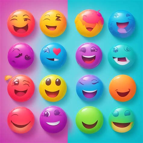 Premium Photo Giddy Glyphs Whimsical And Colorful Emoji Art