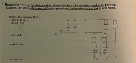 Solved 6 Homework Write Verilog Design And Test Bench