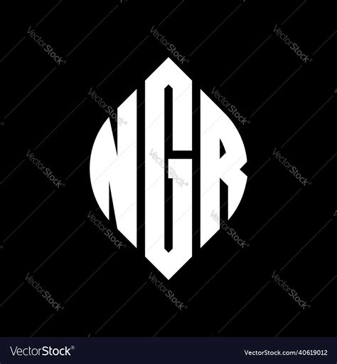 Ngr Circle Letter Logo Design Royalty Free Vector Image