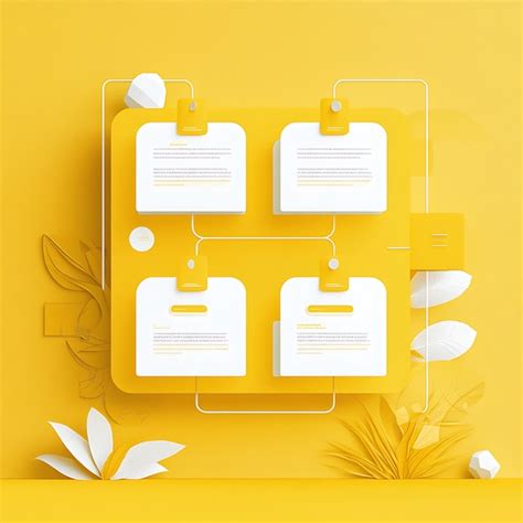 Minimalist Workflow Infographic With Empty Text Boxes Premium Ai Generated Image