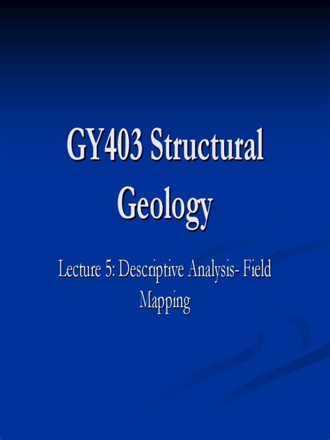 pdf gy403 lecture5 descriptiveanalysis geologicmapping dokumen tips