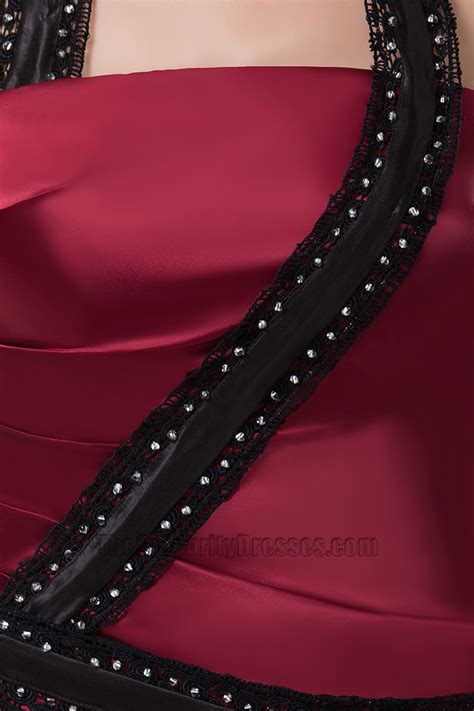 Short Black Burgundy Halter Cocktail Party Homecoming Dresses Thecelebritydresses