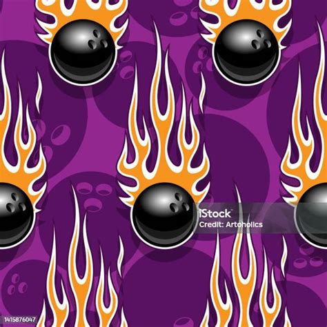 볼링공과 부족 화재 불꽃 원활한 패턴 벡터 그래픽 벽지 및 포장지 디자인 개념에 대한 스톡 벡터 아트 및 기타 이미지 개념 개념과 주제 구 Istock