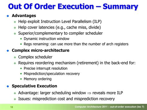 Ppt Computer Architecture Out Of Order Execution Powerpoint