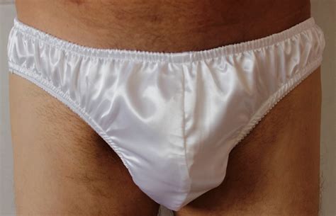 White Adult Sissy Double Layer Satin Low Rise Panties Custom Made