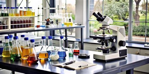 Science Chemical Medical Research Lab Tools And Microscope Premium Ai Generated Image Science Chemical Medical Research Lab Tools And Microscope Premium Ai Generated Image