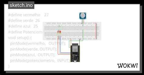 Atividade Potenciometro Rgb Wokwi ESP STM Arduino Simulator