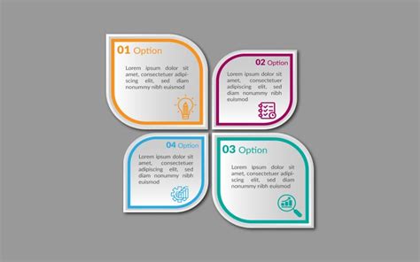 Four Step Workflow Vector Infographic Template Design