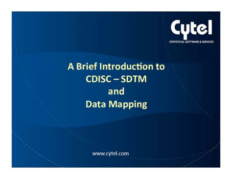 Pdf A Brief Introducon To Cdisc Sdtm And Data Mapping