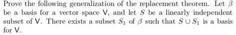 solved prove the following generalization of the replacement