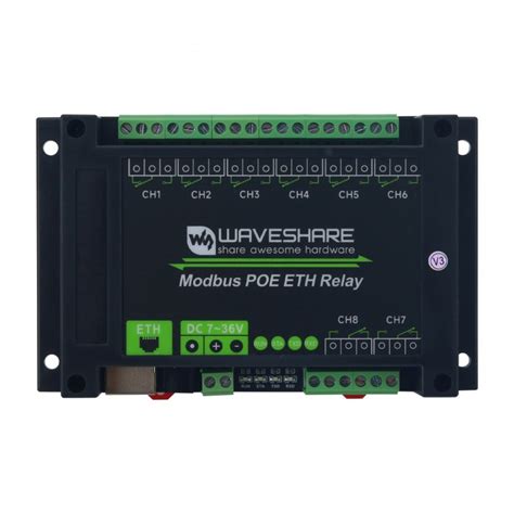 Waveshare Industrial Channel Ethernet Relay Module Modbus POE ETH Relay For Industrial