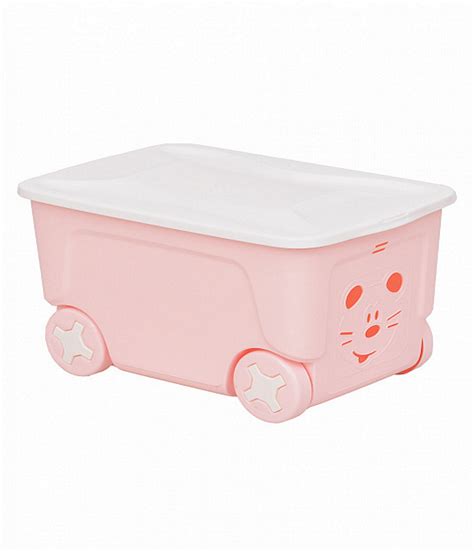 Ящик для игрушек PLASTIC REPABLIC baby на колесах с крышкой пластиковый ...