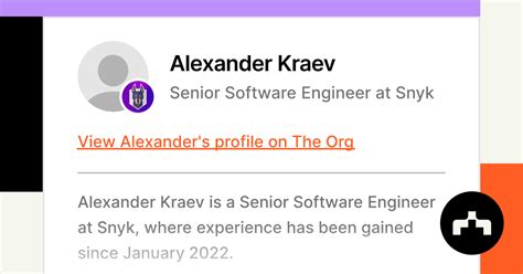 Alexander Kraev Senior Software Engineer At Snyk The Org