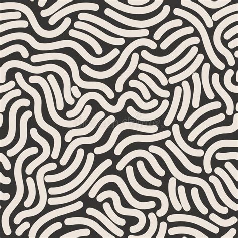 Comic Wavy Squiggle Texture Background Curved Waved Stripes Lines Seamless Pattern Stock