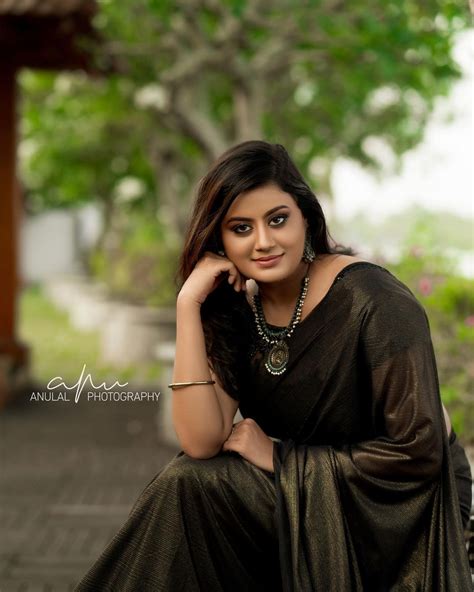 Ansiba Hassan In Black Saree Photos South Indian Actress