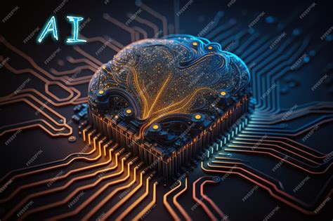 인공지능 신기술 과학 미래 추상적인 인간의 두뇌 Ai 기술 Cpu 중앙처리장치 칩셋 빅데이터 머신러닝과 사이버 마인드 지배 제너레이티브 Ai 프리미엄 사진