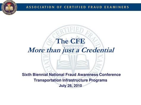 Ppt The Cfe More Than Just A Credential Powerpoint Presentation Free Download Id 650290