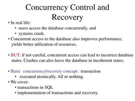 Ppt Concurrency Control And Recovery Powerpoint Presentation Free Download Id795647
