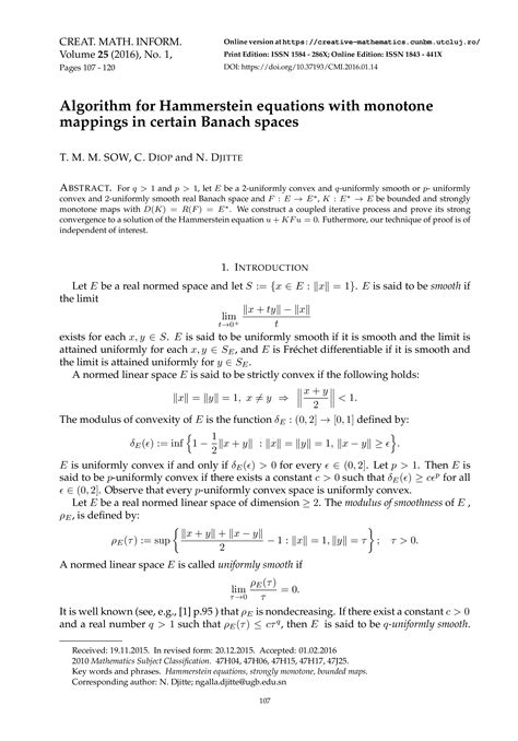 algorithm for hammerstein equations with monotone mappings in certain