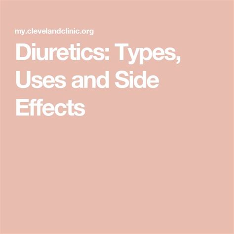 Diuretics Types Uses And Side Effects