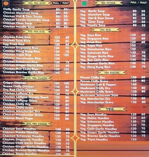 Menu Of Chinese Adda Santacruz East Mumbai