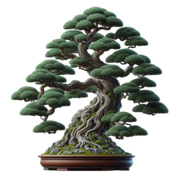 Bonsai Tree Clipart Isolated Detailed High Resolution Illustration