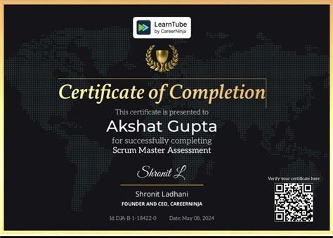 Akshat Gupta On Linkedin Got Certified As A Scrum Master 🤘🏻