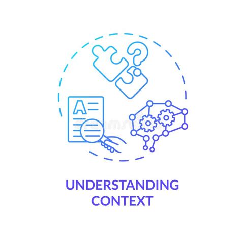 Thin Line Simple Gradient Understanding Context Icon Concept Stock Vector Illustration Of Logo