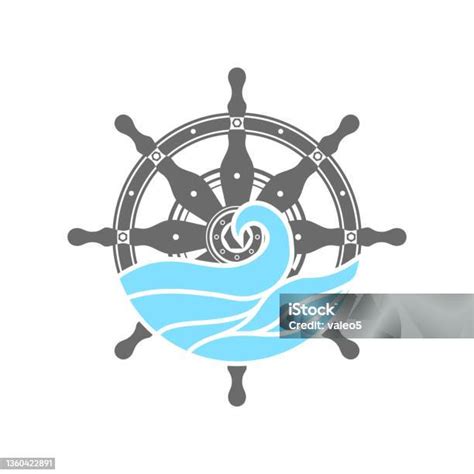 흰색 배경에서 격리된 방향타 아이콘을 제어합니다 선박 스티어링 휠 컨셉 항해 디자인 보트 로고 검은색에 대한 스톡 벡터 아트 및 기타 이미지 Istock