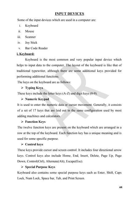 Input And Output Devicespdf Computer Peripherals Computing