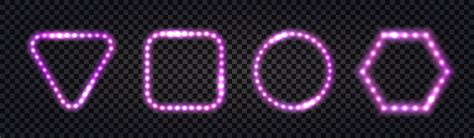 네온 빛과 반짝반짝 반짝반짝 빛나는 Led 라이트 프레임 빛나는 효과와 테두리 세트 크리스마스 장식 투명 한 배경에 격리 된