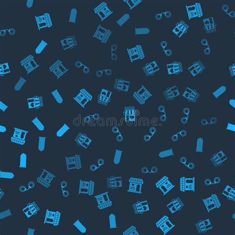 Set Sex Shop Building Fluffy Handcuffs And Condom Safe Sex On Seamless Pattern Vector Stock