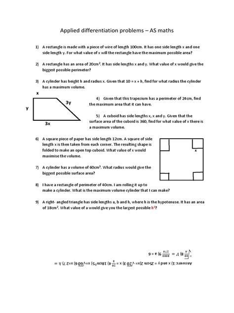 Applied Differentiation Problems Pdf