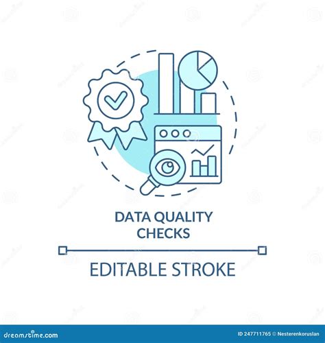 Data Quality Checks Turquoise Concept Icon Stock Vector Illustration Of Infographic Report