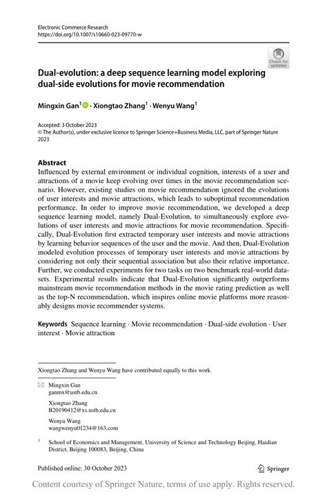 Dual Evolution A Deep Sequence Learning Model Exploring Dual Side
