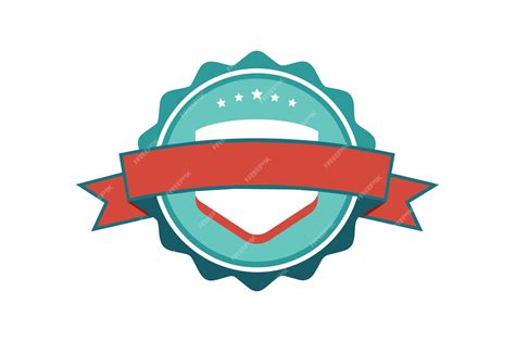 Premium Vector Retro Styled Badge With Ribbon Vector Art Illustration Image