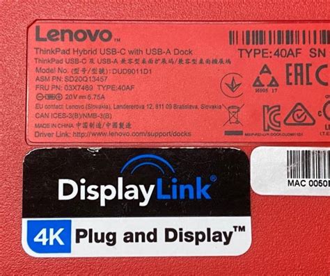 Lenovo Thinkpad Hybrid Usb C With Usb A Dock Eu Docking