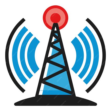 Premium Vector A Blue And White Image Of An Antenna With A Red Circle On It