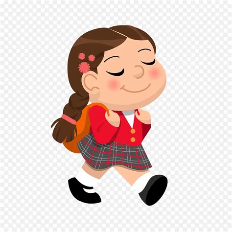 卡通可爱背书包的女孩png图片素材下载图片编号7677768 Png素材网
