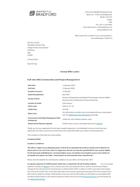 Uobconditional Offer25 Apr 2024 Pdf Travel Visa Contractual Term