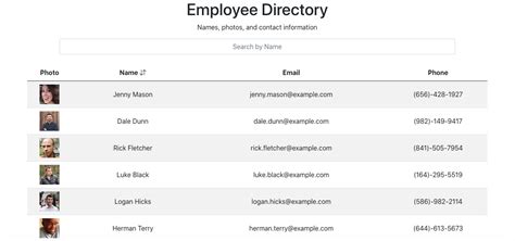 Github Evperkinsjrreact Employee Directory Users Can View Names