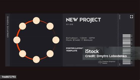 추상 벡터 기하학적 모양으로 만든 현대 전시회 티켓 템플릿 레이아웃 잔학 행위는 그래픽에서 영감을 받았습니다 0명에 대한 스톡 벡터 아트 및 기타 이미지 Istock