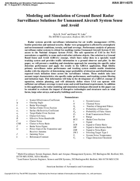 Pdf Modeling And Simulation Of Ground Based Radar Surveillance