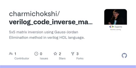 Github Charmichokshiverilogcodeinversematrix 5x5 Matrix Inversion Using Gauss Jordan Github Charmichokshiverilogcodeinversematrix 5x5 Matrix Inversion Using Gauss Jordan