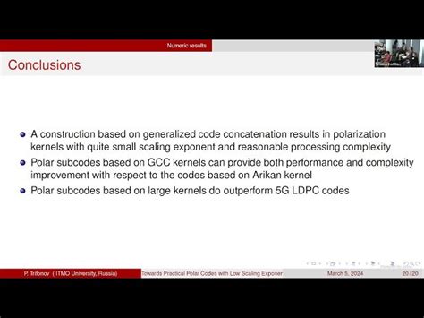 Free Video Towards Practical Polar Codes With Low Scaling Exponent From Simons Institute