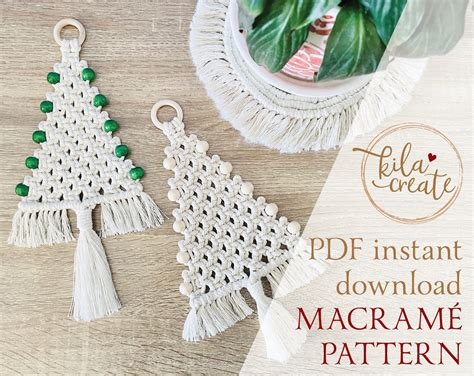 Macrame Christmas Tree Pdf Pattern Tutorial Instant Download Etsy