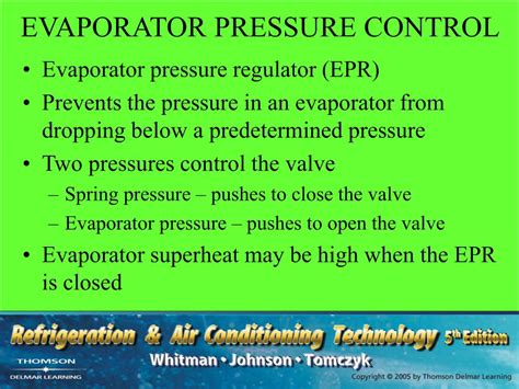 What Types Of Systems Use Evaporator Pressure Regulators Epr Quizlet