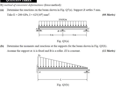 solved three by method of consistent deformations force
